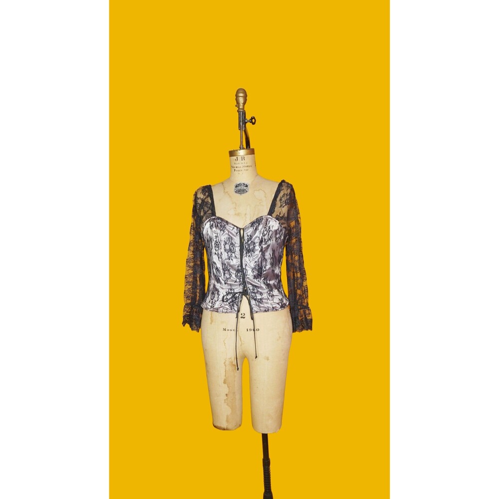 1970s Fredericks Of Hollywood Lace Sweetheart Bodice … - Gem